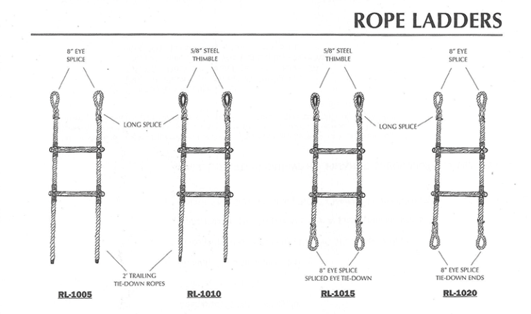 Round Rung Rope Ladders Custom Made by Pacific Fiber and Rope